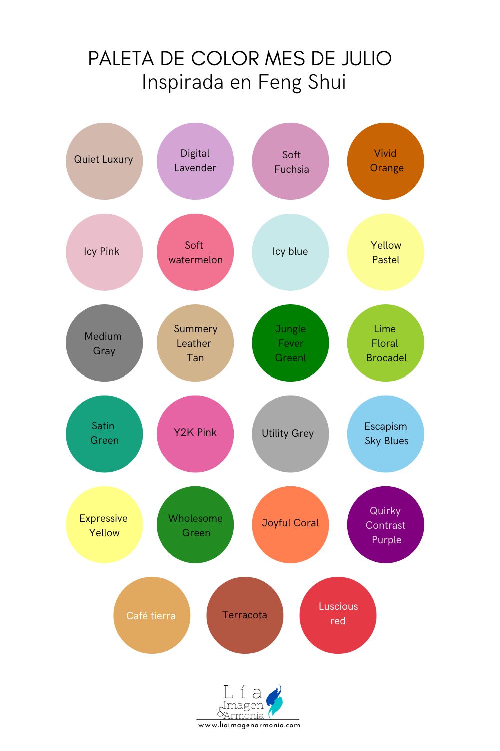 Paleta de color de Julio 2023 | Asesoría Imagen Bogotá